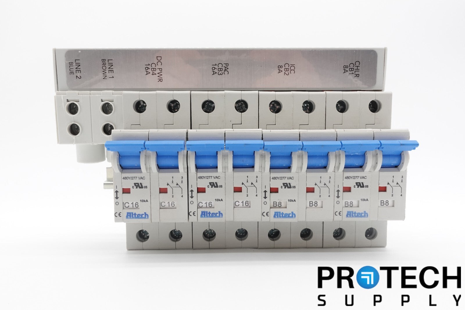 (4x) Altech E301611 2-Pole Circuit Breaker + (5x) P50UB Power Feed wit ...